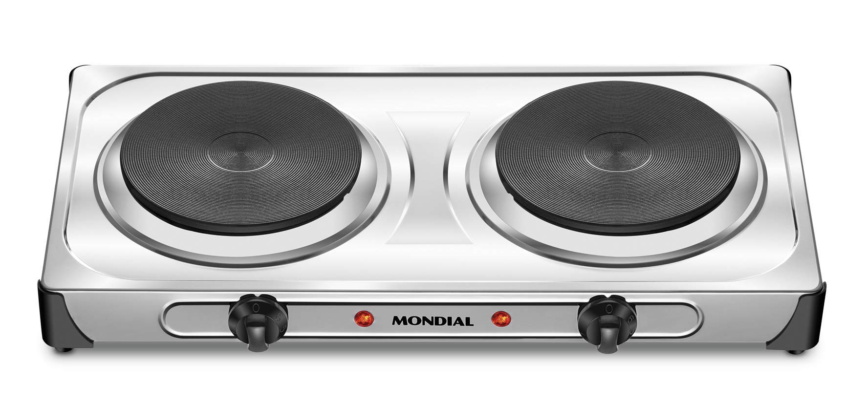 Fogão Fast Cook Dual Elétrico Mondial 2 Bocas 110V 2000W InoxFE03