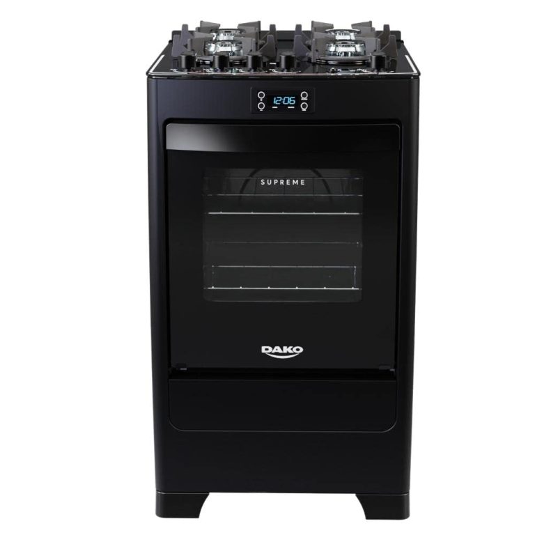 Fogão 4 Bocas Preto com Mesa de Vidro e Timer Digital Dako Supreme Black Glass Bivolt tem aqui
