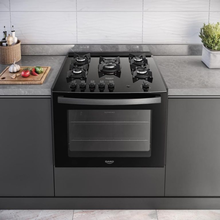 Fogão de Embutir 5 Bocas Preto com Mesa de Vidro Dako Supreme Bivolt tem aqui